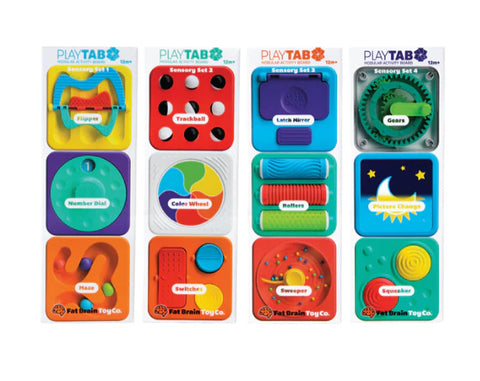 Fat Brain Toy Co PlayTab Modular, Sensory Activity Board Tiles for Bab ...